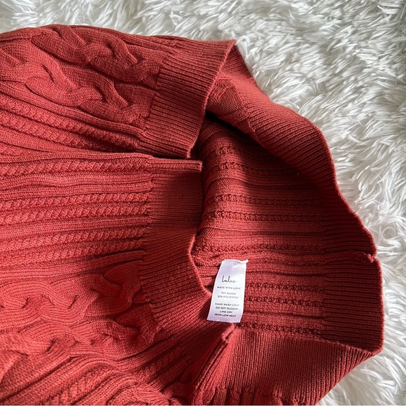 Lulus | Dresses | Nwt Lulus Snuggly Sensation Rust Red Cable Knit Bodycon Sweater Dress | Poshmark